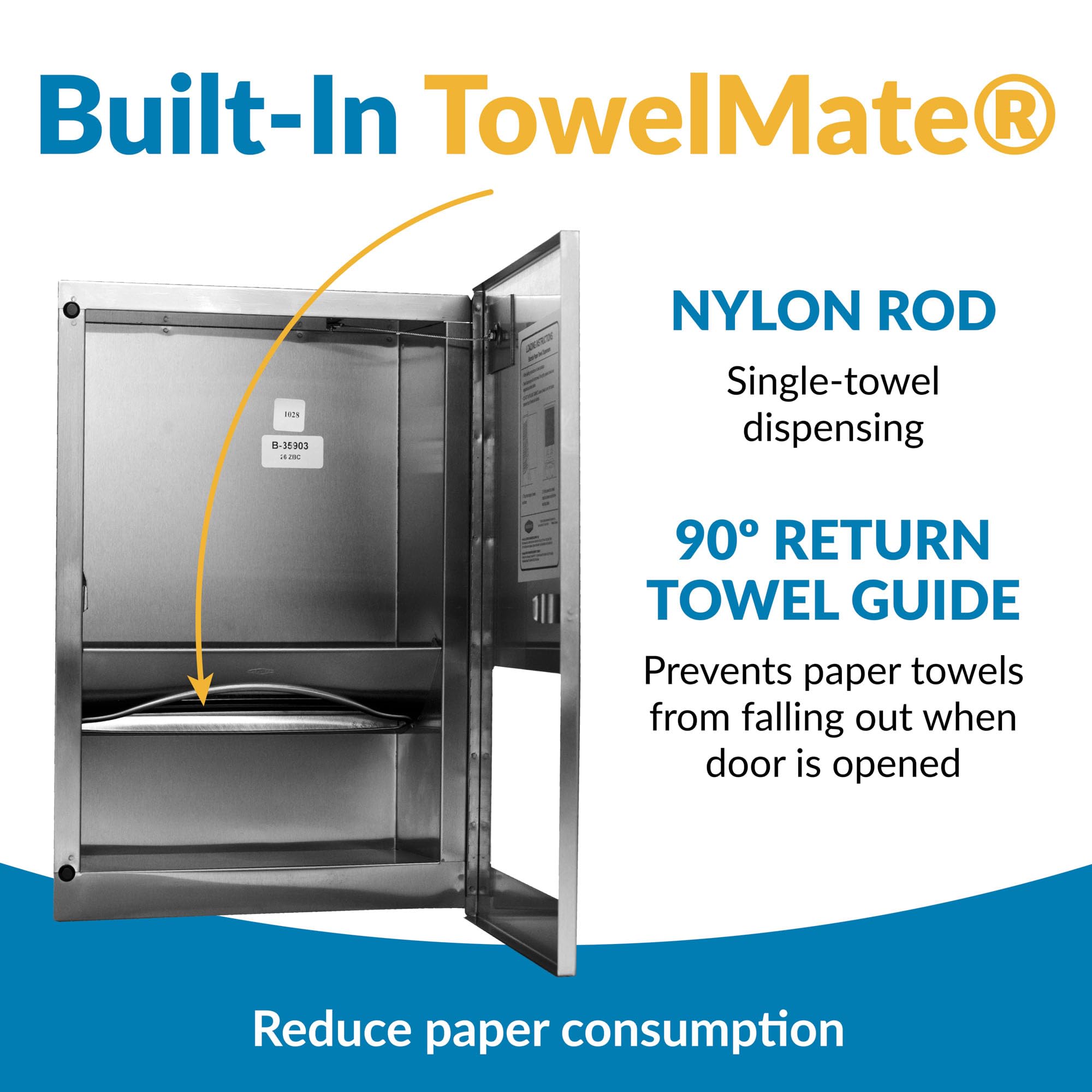 Mua Bobrick Recessed Friction-Catch Paper Towel Dispenser for ...