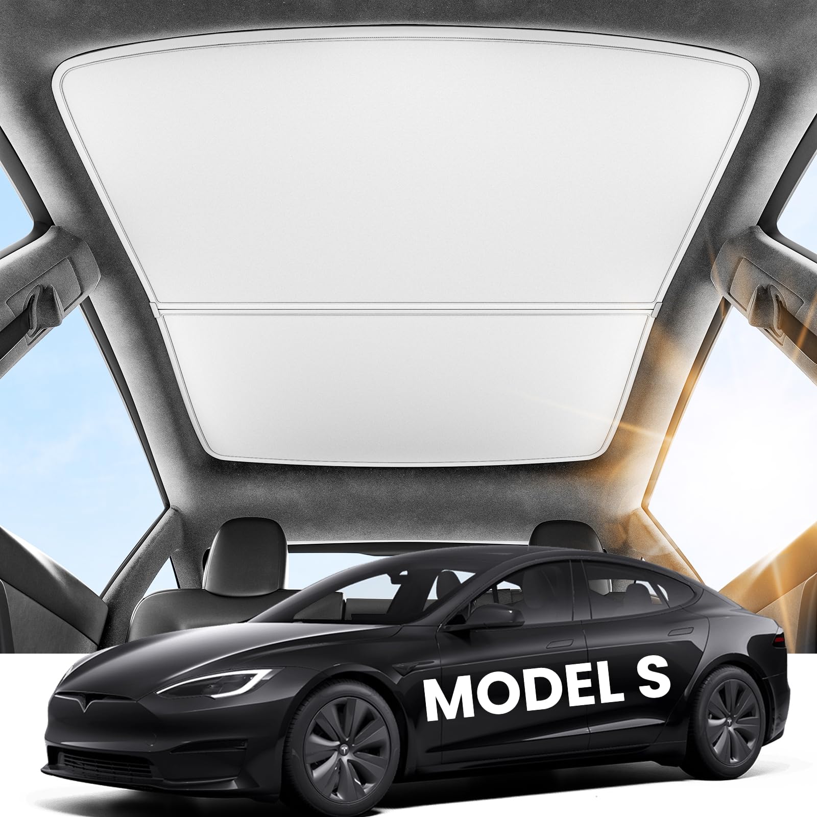 REEVAA 2025 Upgrade Tesla Model S Sunshade Roof [No Gaps, No-Sagging ...