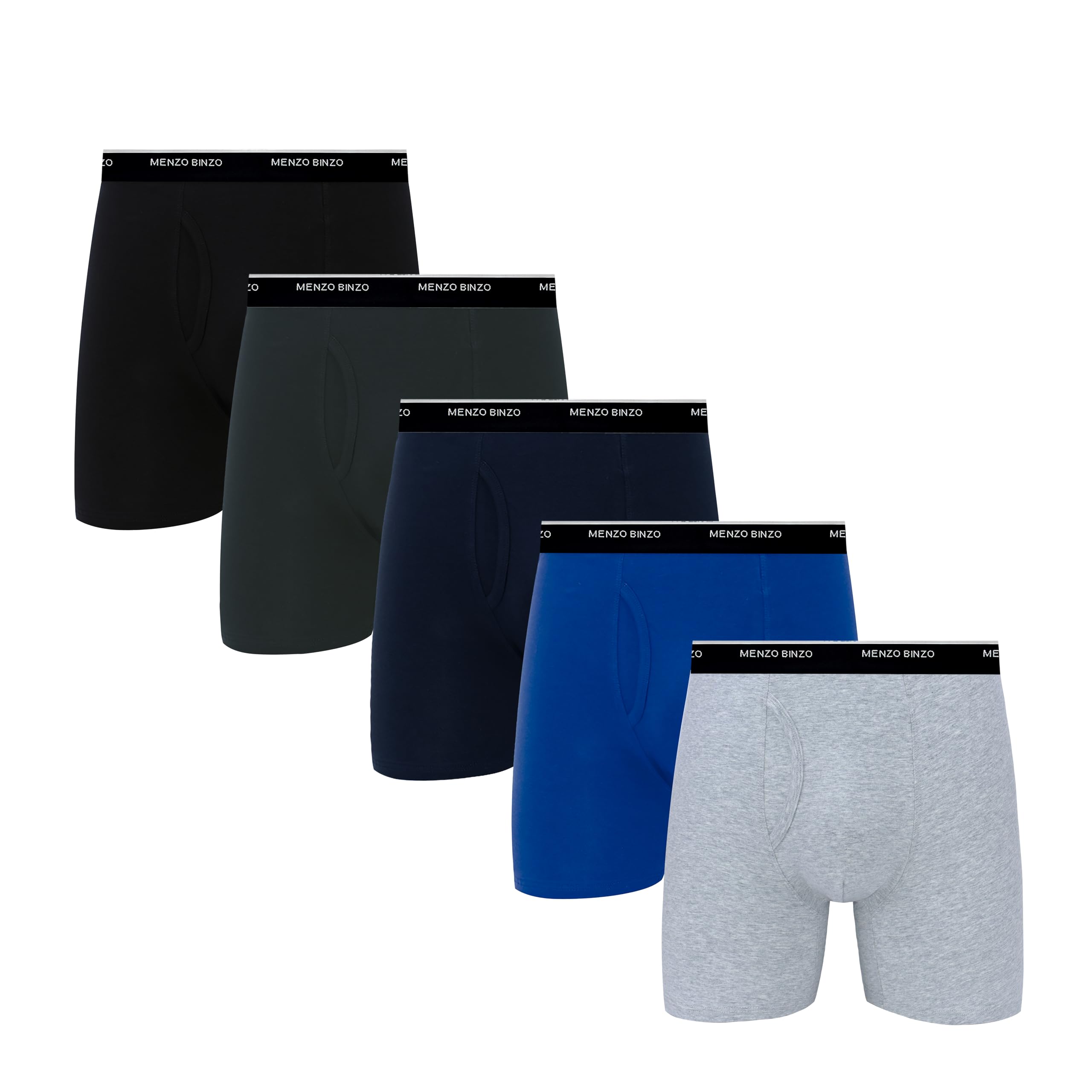 Menzo Binzo Men's Comfort Soft Cotton Boxer Briefs Underwear Tagless Stretch Breathable Mens ...