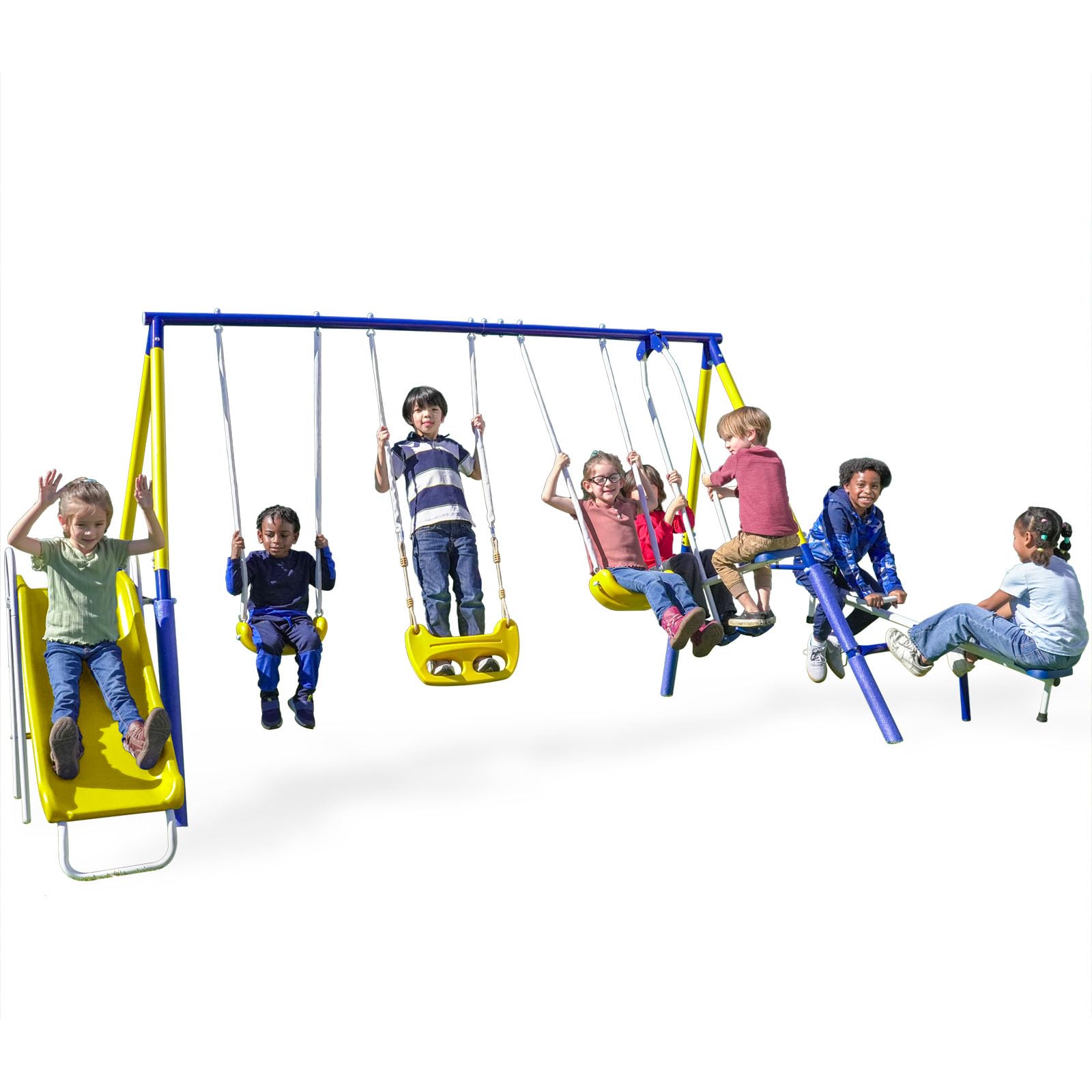 Sportspower Royal Fun Metal Swing Set: 2 Swings/Standing Swing, 2 Kid ...
