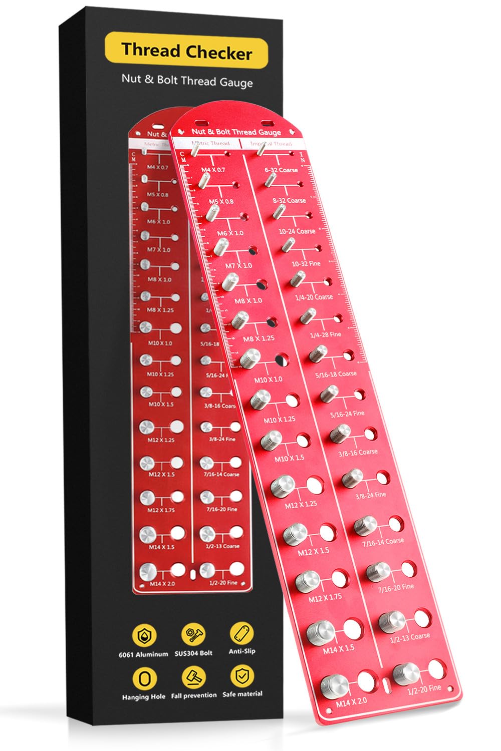 Upgrade 28 Nut and Bolt Thread Checker:Bolt Size and Thread Gauge,Nut ...