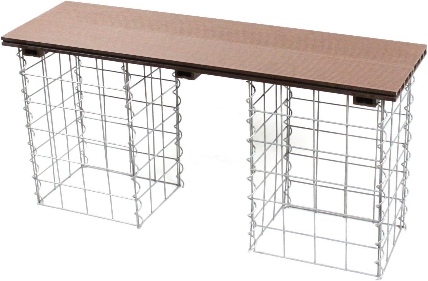 Gabion Bench Gabion Bench WPC Dark Brown Stone Basket 100X48X30 cm ...