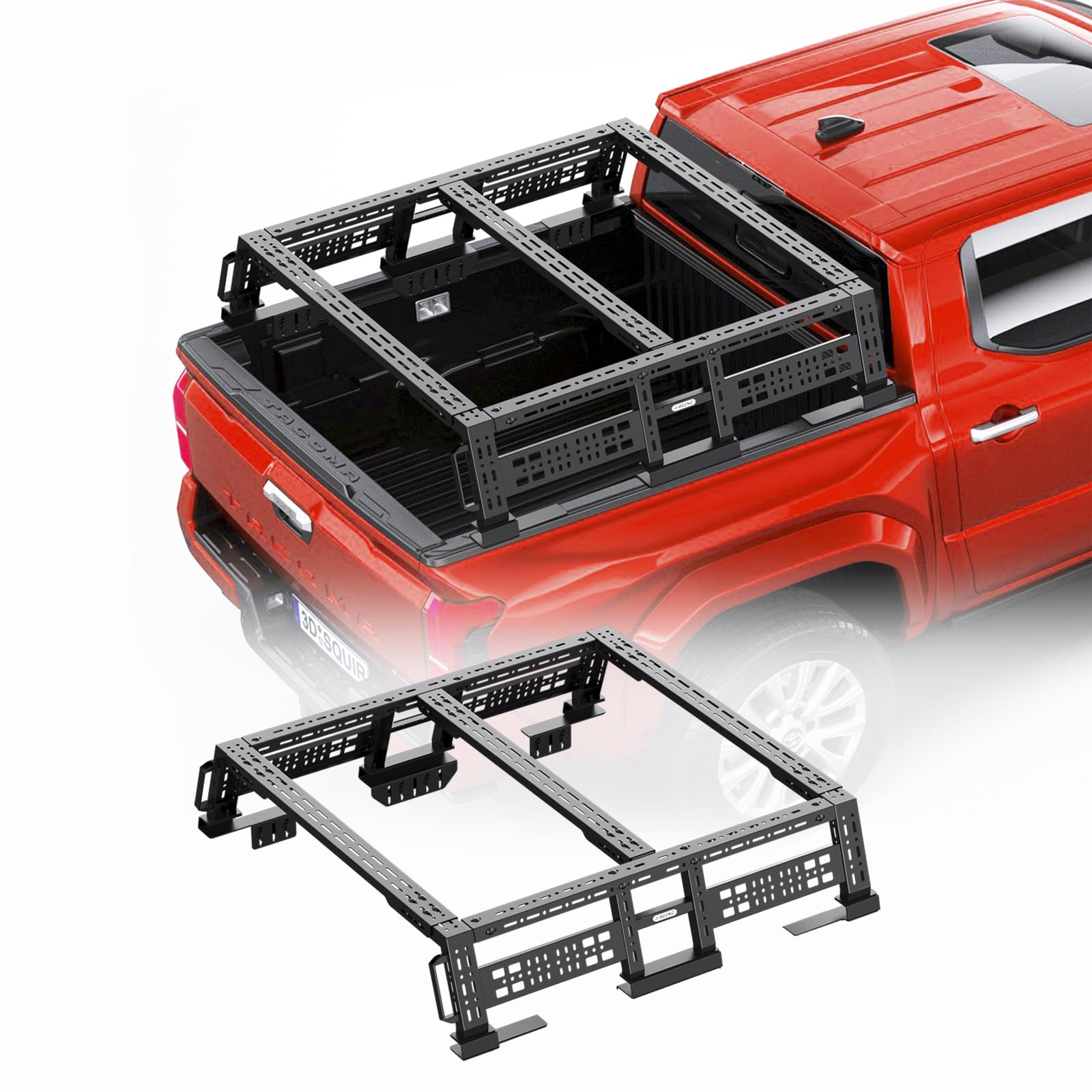 IIIREENO Upgraded Version Overland Bed Rack | Cargo Carrier for Full ...