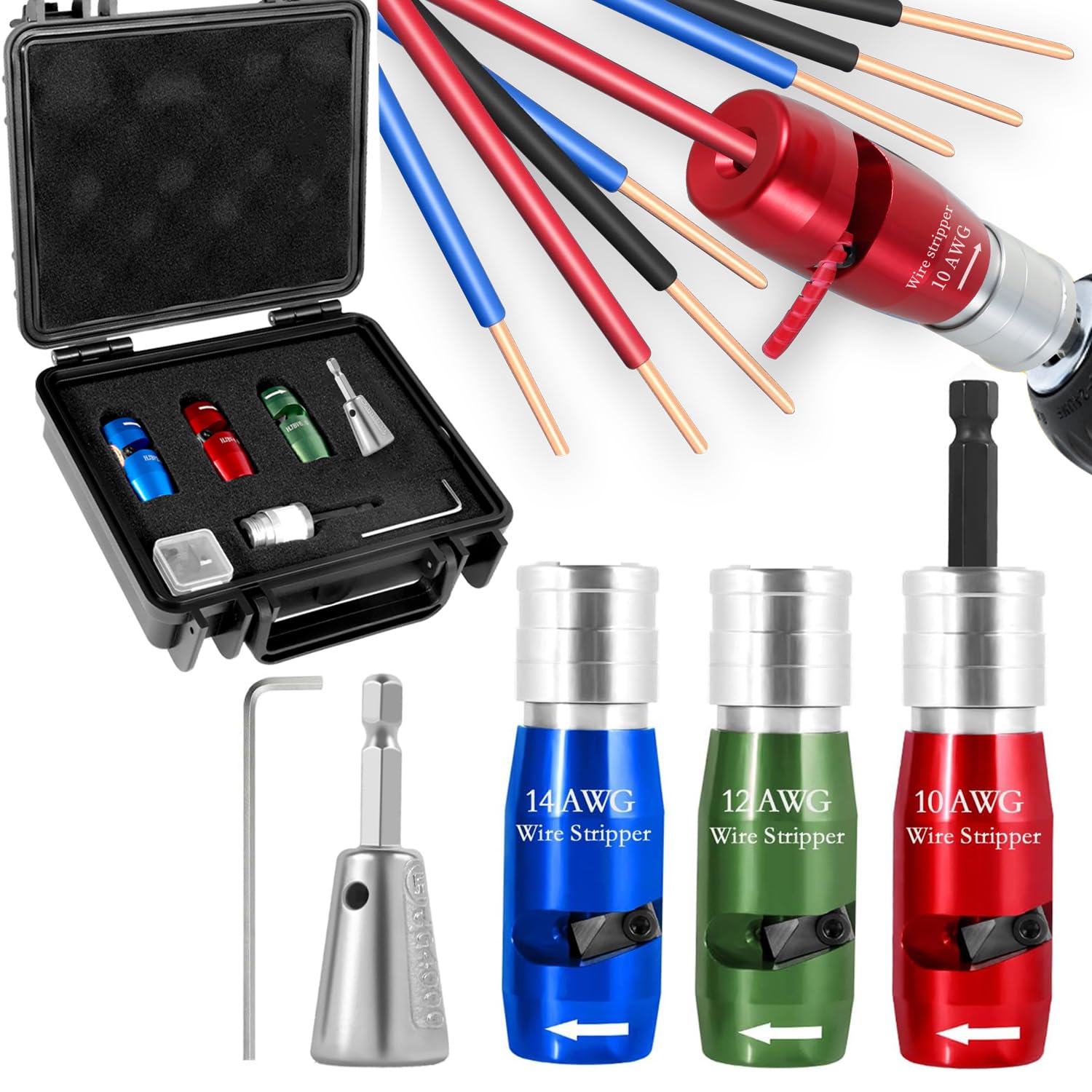 4-in-1 Wire Stripper for Drill, 2025 Upgraded Wire Stripping Tool ...