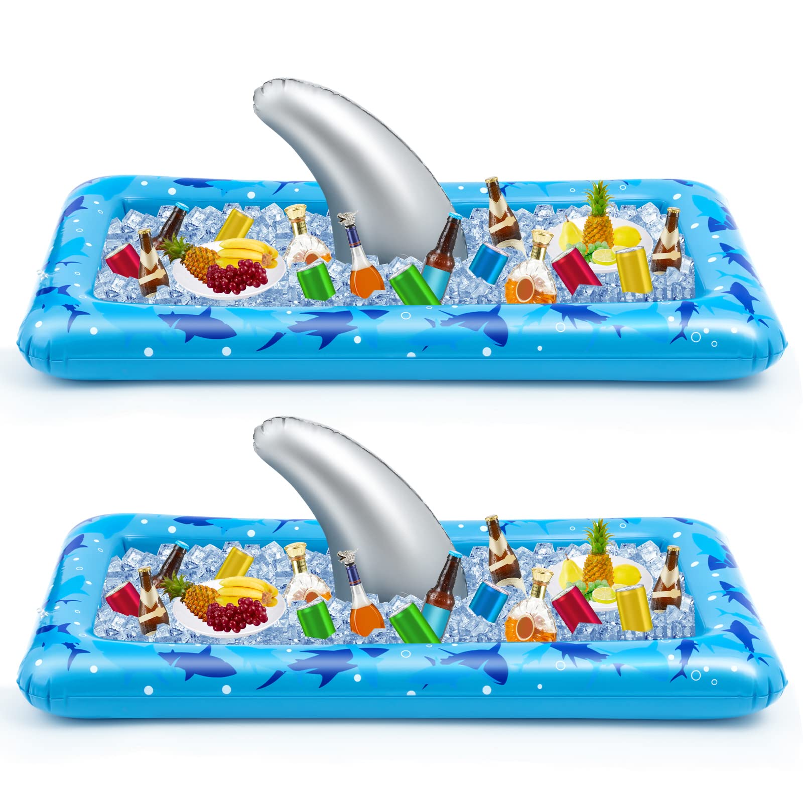 Deekin 2 Pieces Shark Party Buffet Cooler Inflatable Serving Bar ...