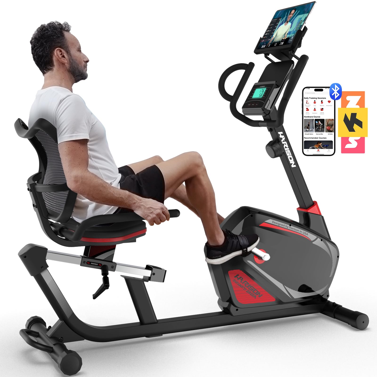 HARISON Pro Recumbent Exercise Bike with Easy installation, Magnetic Recumbent bike for Adult ...