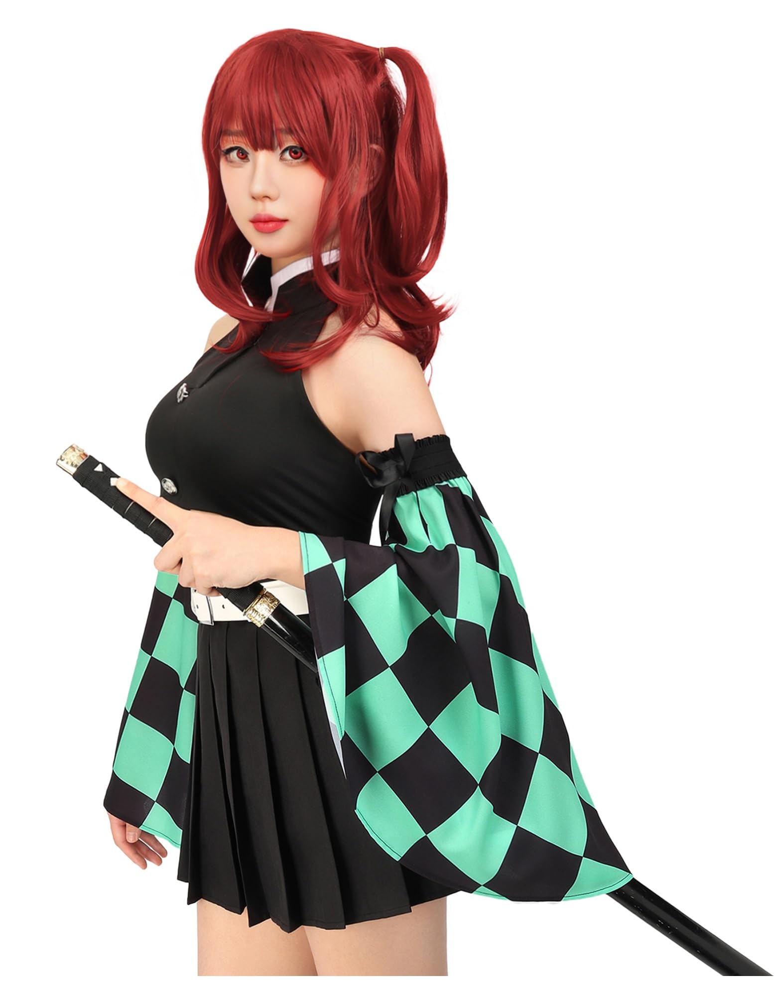 Mua C-ZOFEK Kamado Tanjirou Cosplay Women Costume Top Pleated Skirt ...