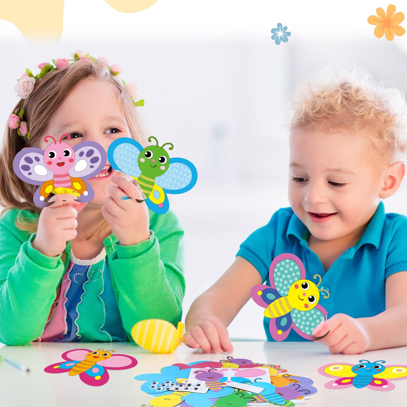 Mua Memorywuu 24 Set Butterfly Crafts for Kids Butterfly Paper Magnet ...