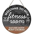 Amazon.com: Muktoujaumai Gym Motivation Signs Wall Decor, Home Gym ...