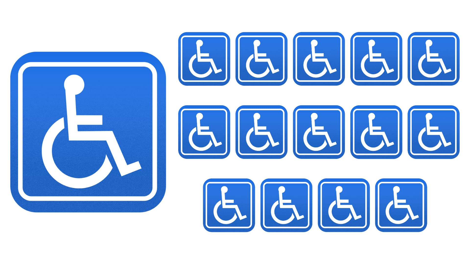 Mua Handicap Sticker Decals, 15 Pack 5 in x 5 in Disabled Wheelchair ...