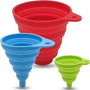 Amazon.com | 3 Sizes of Kitchen Funnel Set, Food Grade Funnels for Filling Bottles, Premium ...