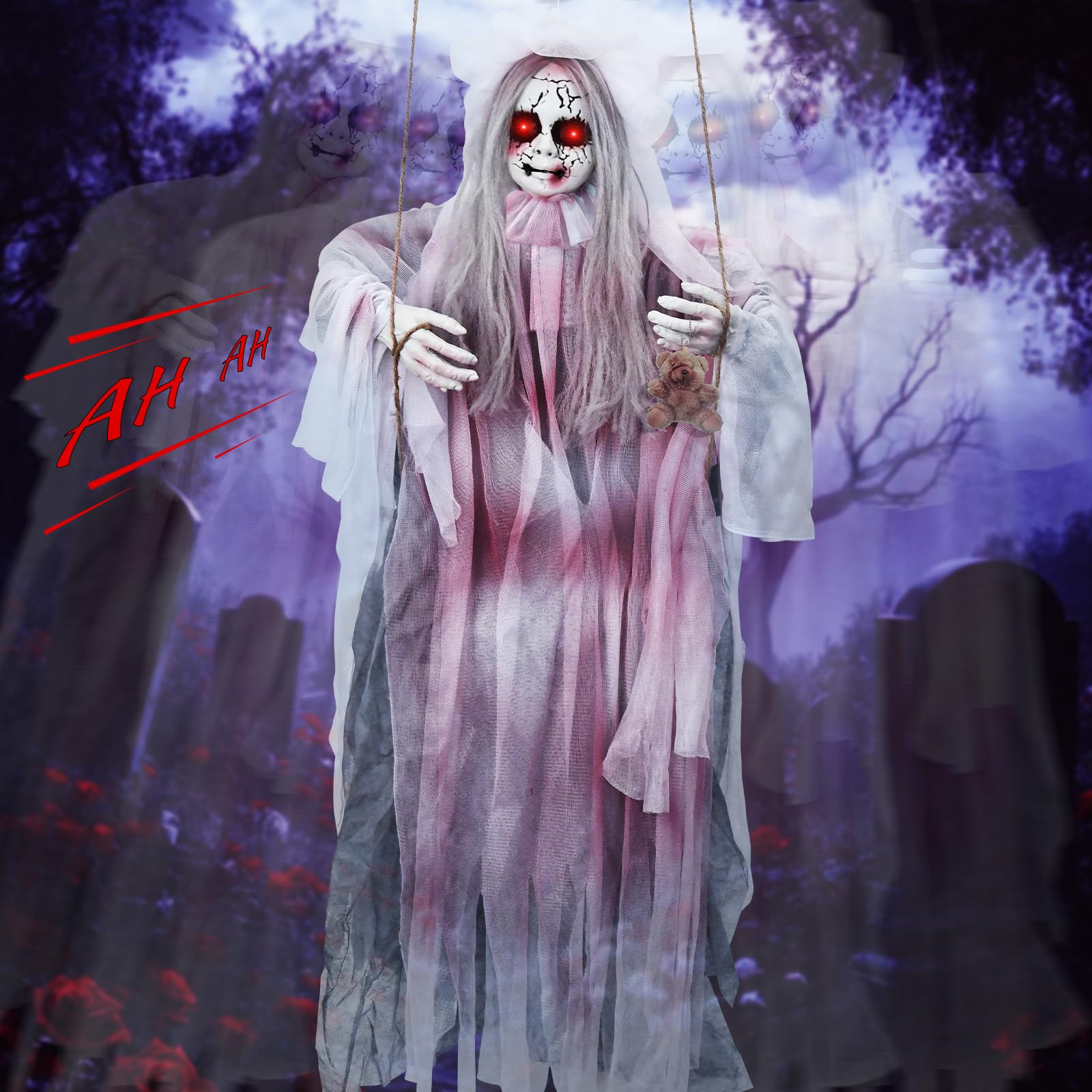 Mua Creepy Halloween Hanging Ghosts, Animatronic Scary Hanging Swinging ...