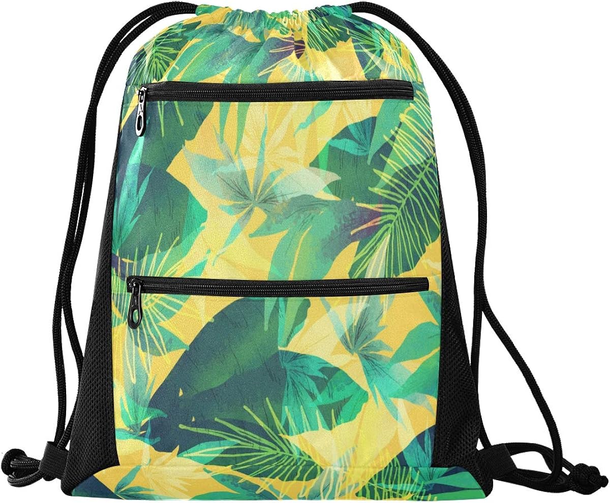 Rucksack mit Kordelzug – tropische Sommerpflanzen, Kordelzug-Tasche mit ...