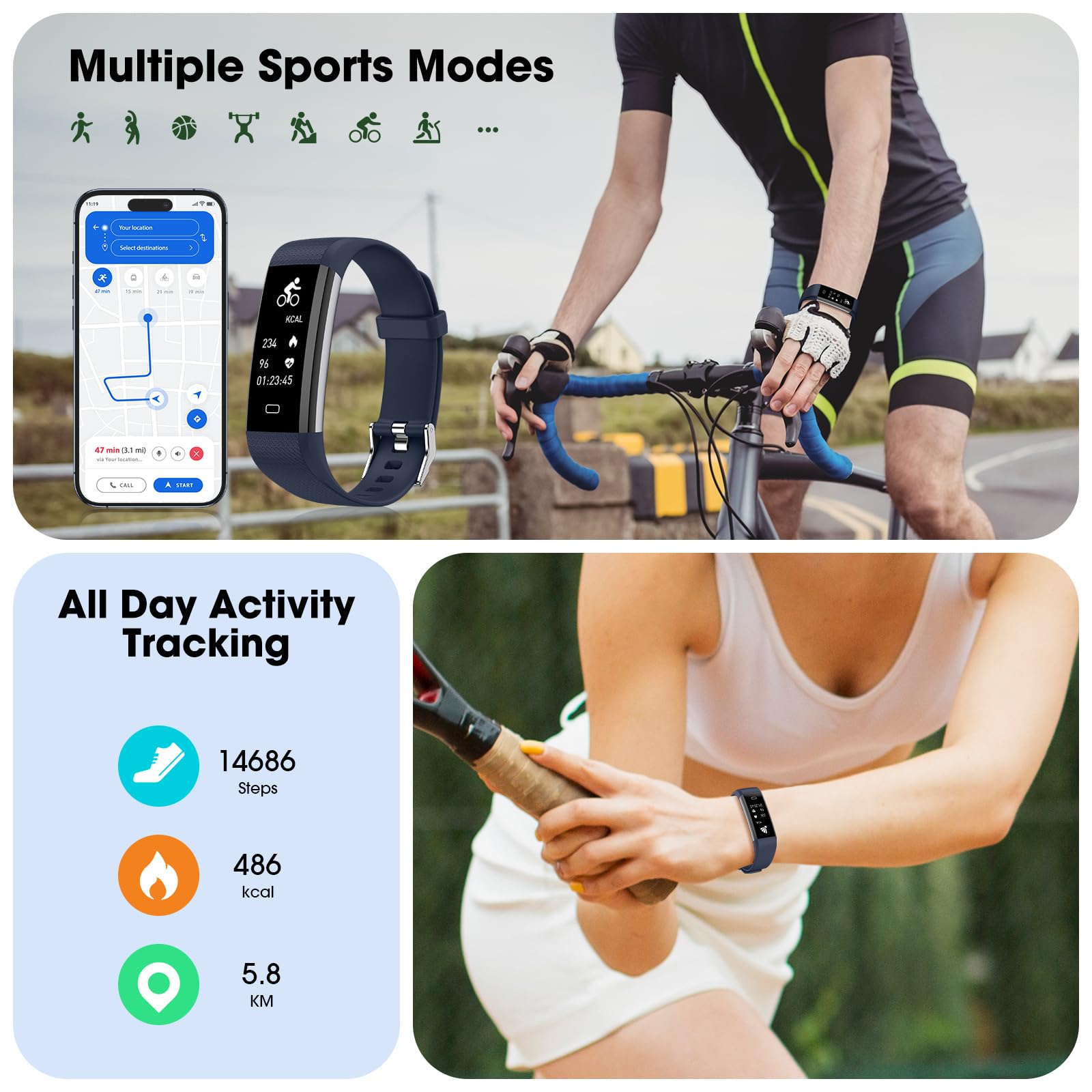 Mua Stiive Fitness Tracker with Heart Rate Sleep Monitor, Daily IP68 ...