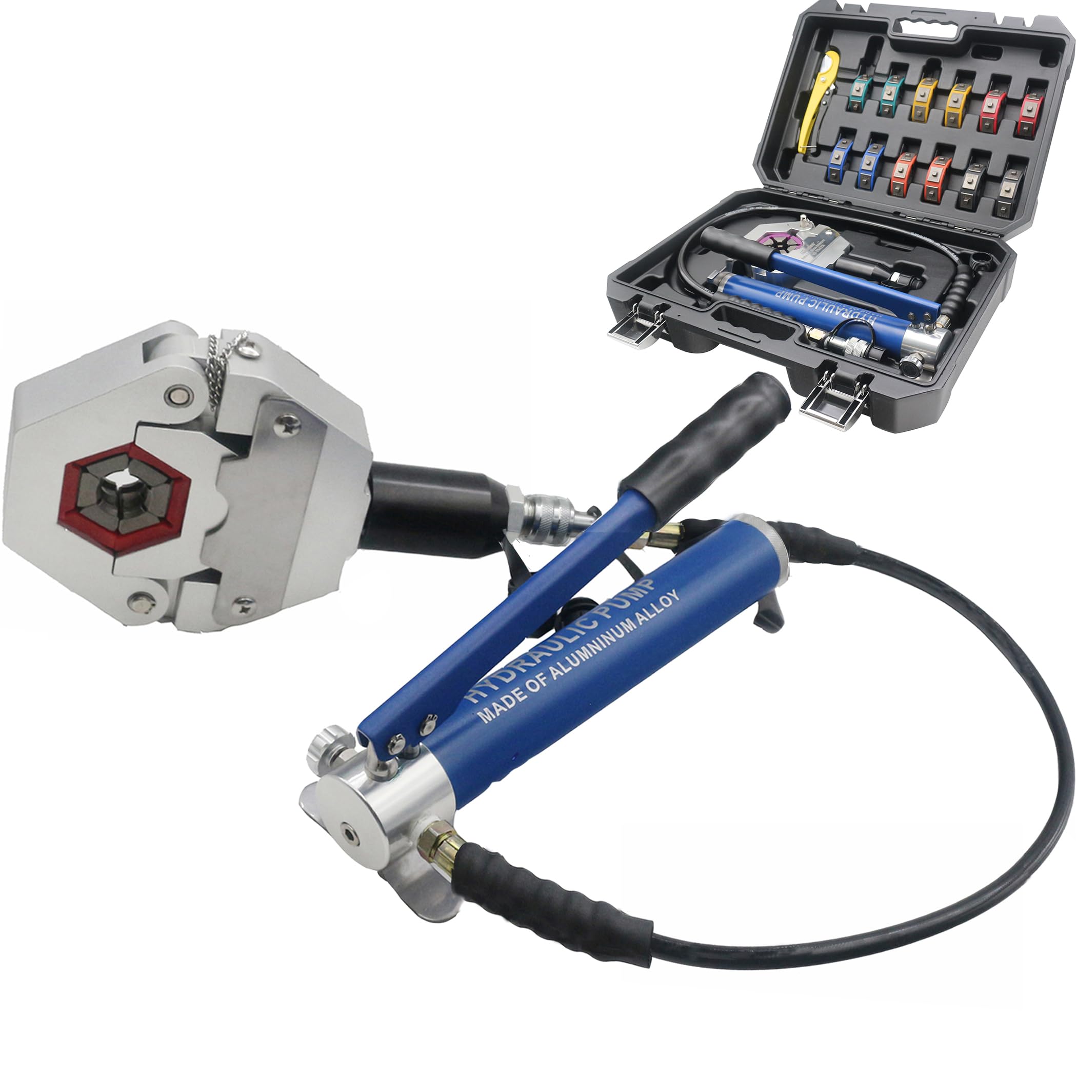 Hydraulic AC Crimping Tool AC Hose Crimper Manual Kit High Pressure Air Conditioning for Barbed ...