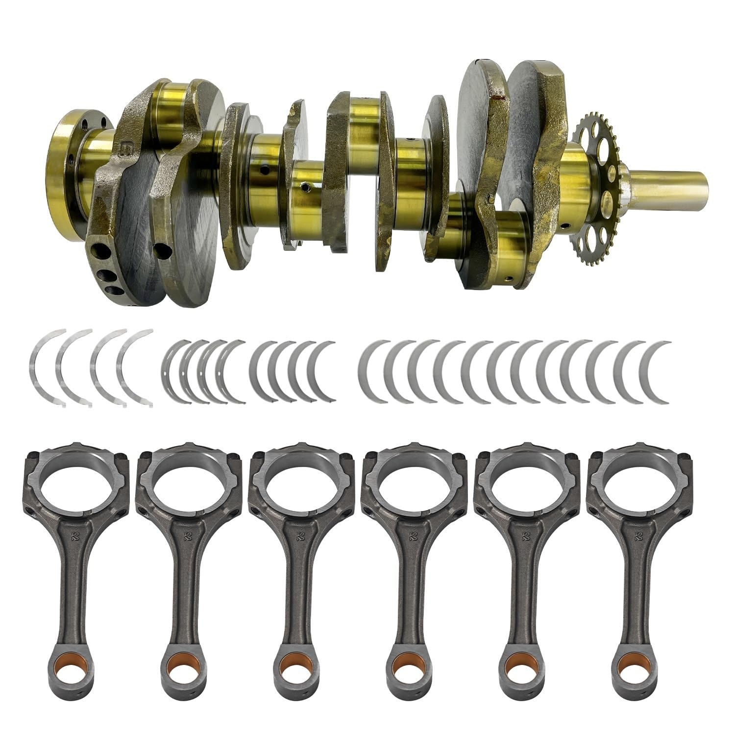 Crankshaft & Connecting Rod Bearing Rebuild Kit Replacement for Toyota ...