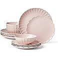 Amazon.com | Lenox French Perle Scallop Blush Piece Dinnerware Set, 12 ...