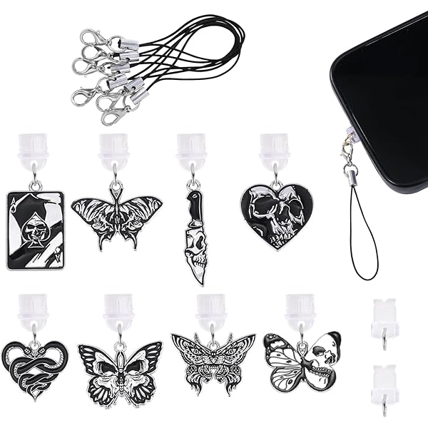 IPhone Type-C Micro USB Dust Plugs Metal Butterfly Dust Plug Charm ...