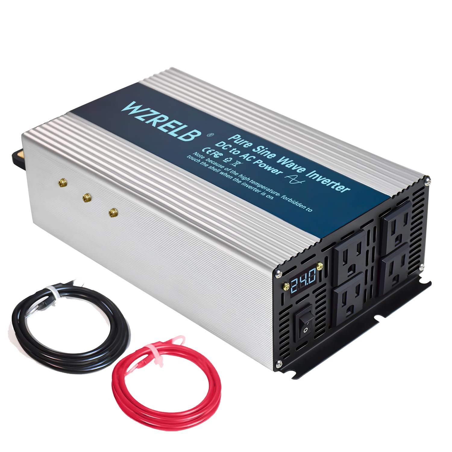 WZRELB 2000W Pure Sine Wave Inverter 24V DC to 110V 120V AC,Car Power ...
