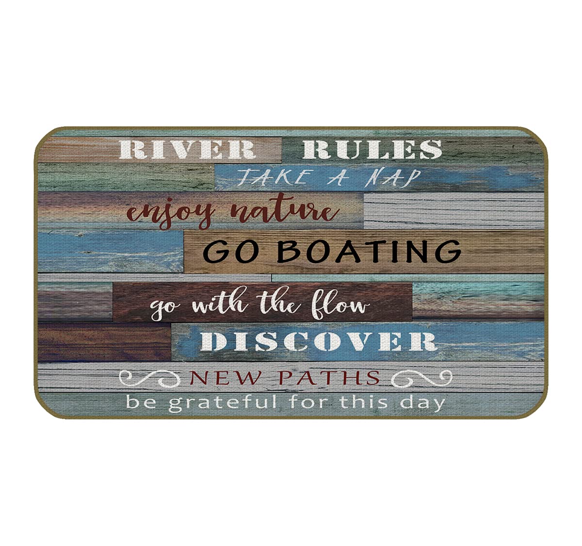 UINHMOP 17''×30'' River Rules Take A Nap Go Boating Decorative Doormat ...