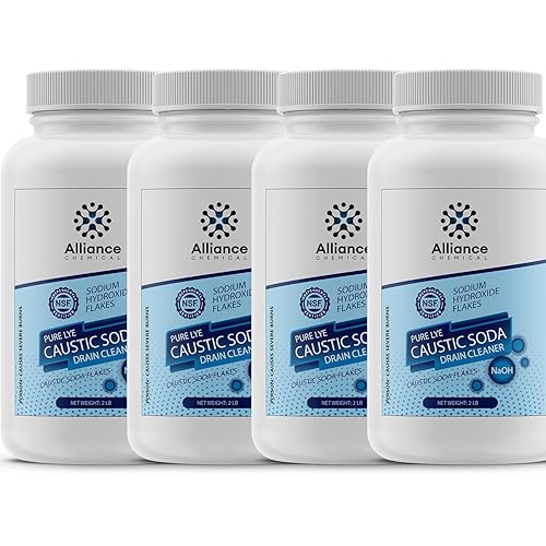 Sodium Hydroxide Flakes - Water Treatment Grade - 4 Pack (8LB Total ...