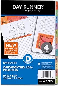 Amazon.com : Day Runner 2014 Inspired! Two Pages Per Day Planner Refill ...