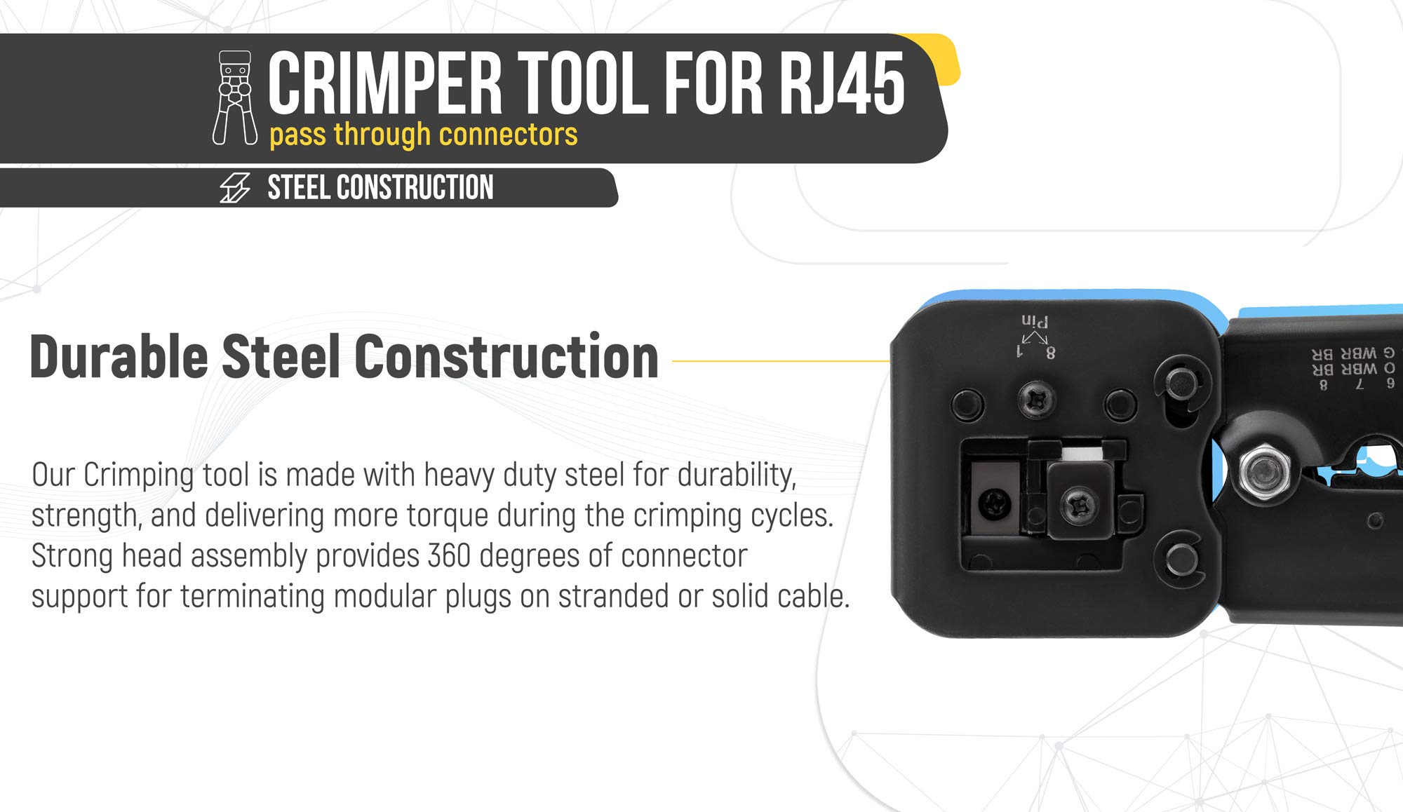Mua Everest Media Solutions RJ45 Crimp Tool Kit, With 50 Cat6 Pass ...