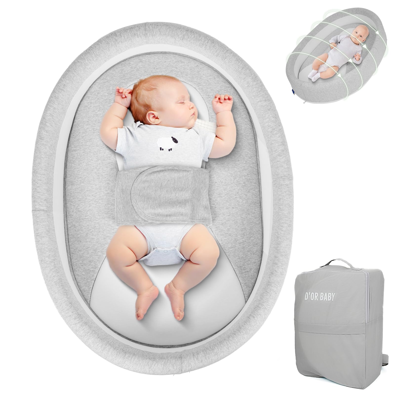 Large Baby Nest Lounger, Co-Sleeping Bed for Baby, Portable Travel ...
