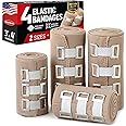 Amazon.com: Premium Elastic Bandage Wrap – 4pk (2x3, 2x4) + 12 Extra ...