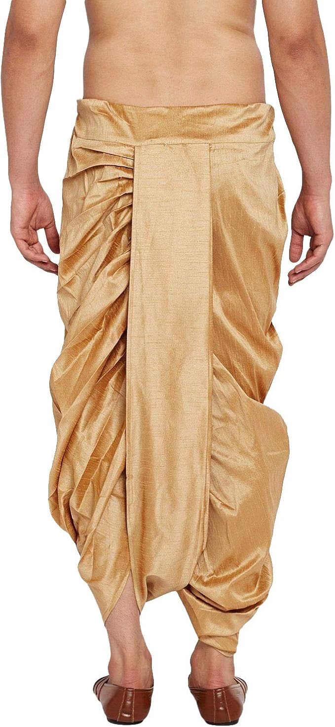 Dupion Gold Silk Readymade Dhoti Men's Dhoti Traditional Fashion Dhoti ...