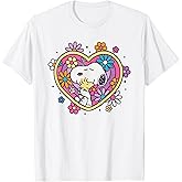 Amazon.com: Peanuts Snoopy & Woodstock Hug Floral Heart T-Shirt : Clothing, Shoes & Jewelry