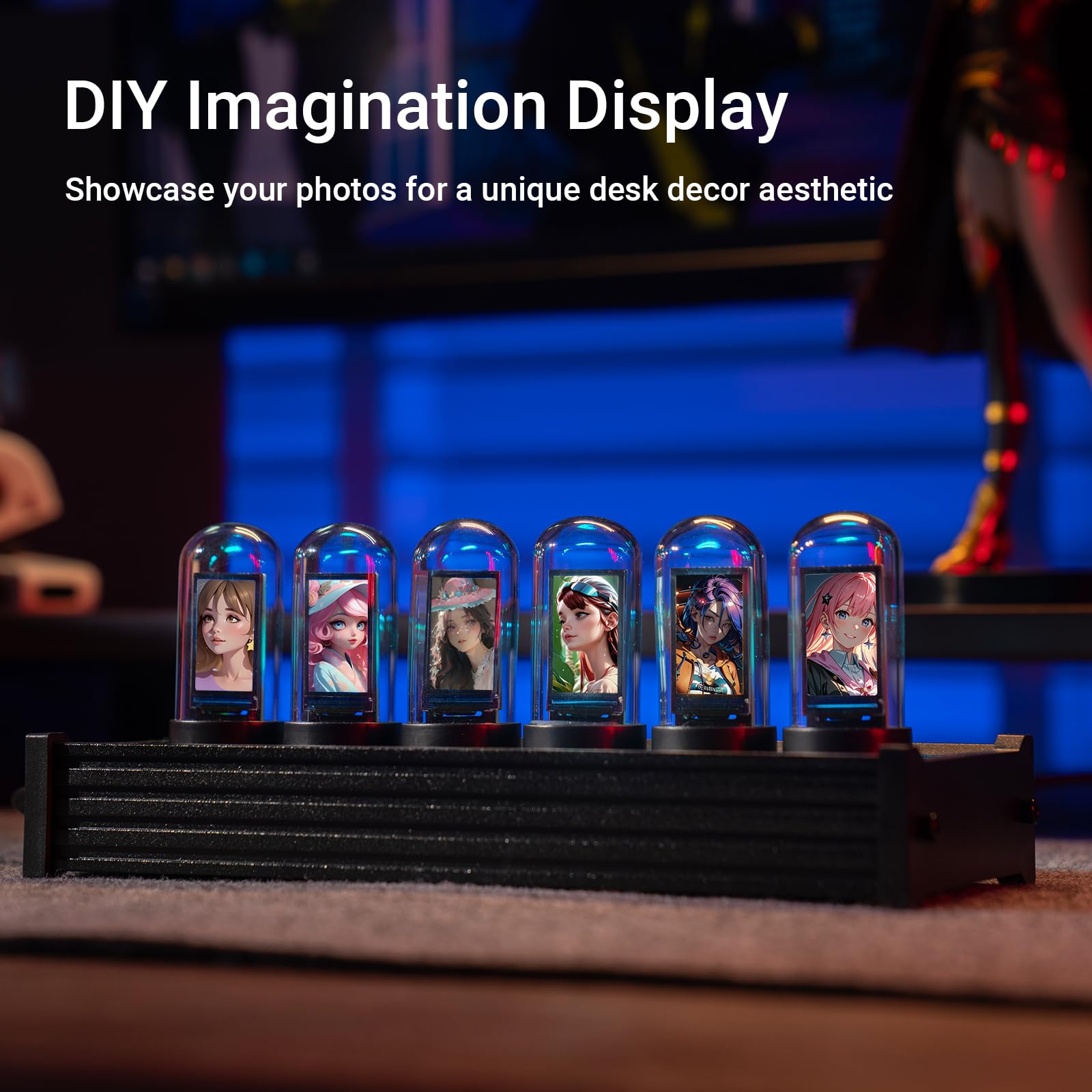 XCOOL Nixie Tube Clock, Vacuum Tube Clock In Cyberpunk Decor With Mood ...