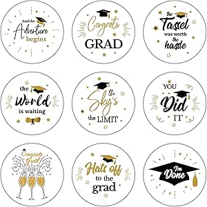 Amazon.com: Lucleag 360PCS Graduation Round Stickers, Class of 2022 ...