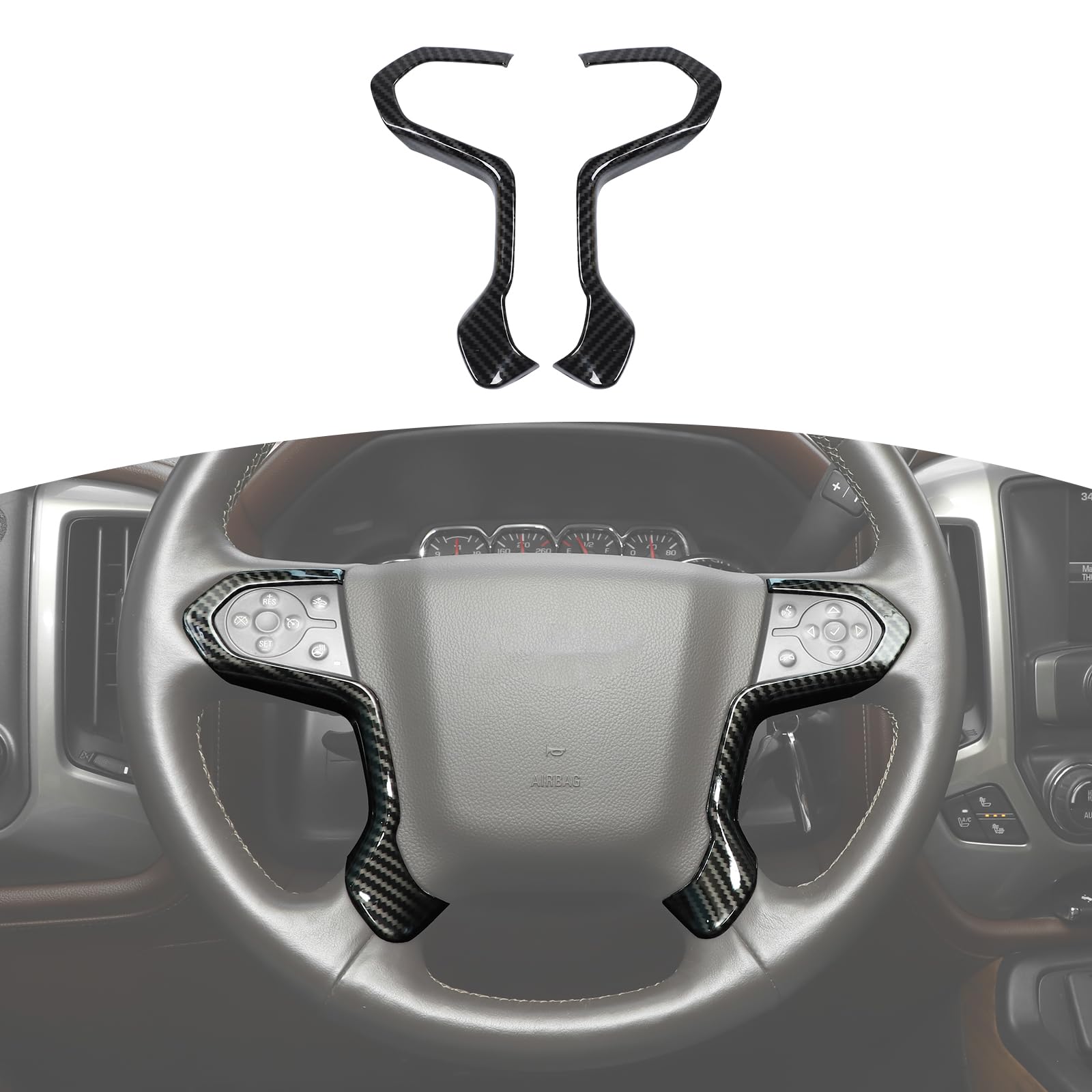 RT-TCZ for Silverado Carbon Fiber Steering Wheel Panel Trim for ...