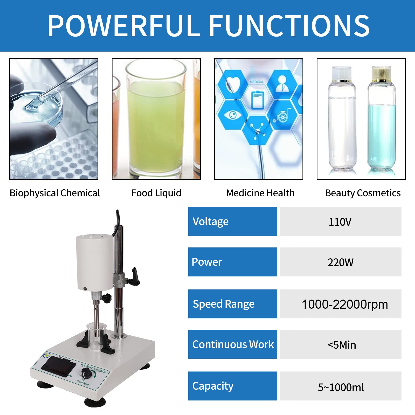 Mua Homogenizer Emulsifier Dispersion Mixer Lab - Yeipower High Speed ...
