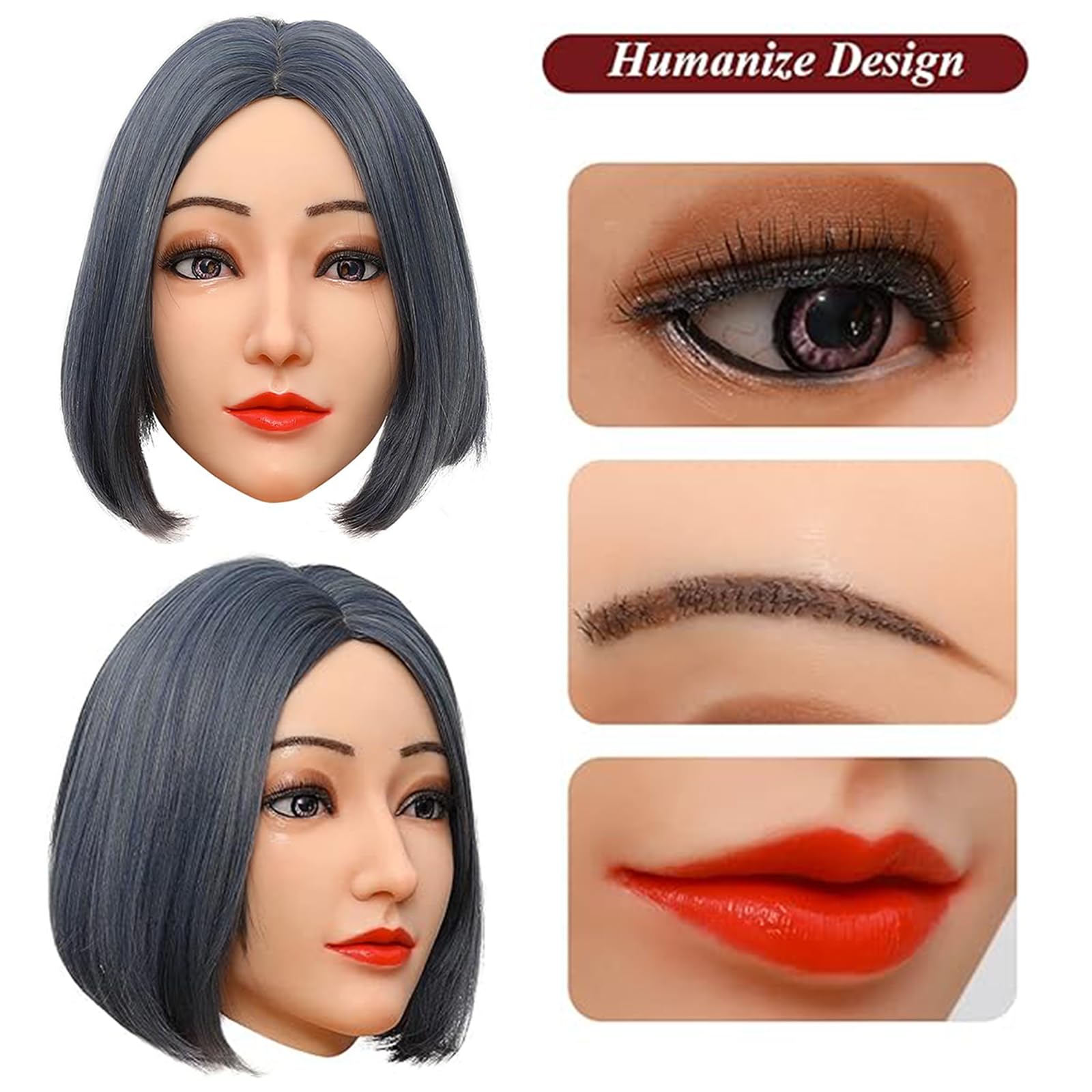 Mua ZWSM Realistic Silicone Full Head Mask Face Female Masquerade ...