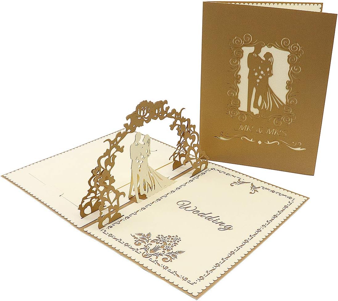 3D Pop Up Cards,Hollow Creative Bride&Groom Card,Wedding Invitation ...