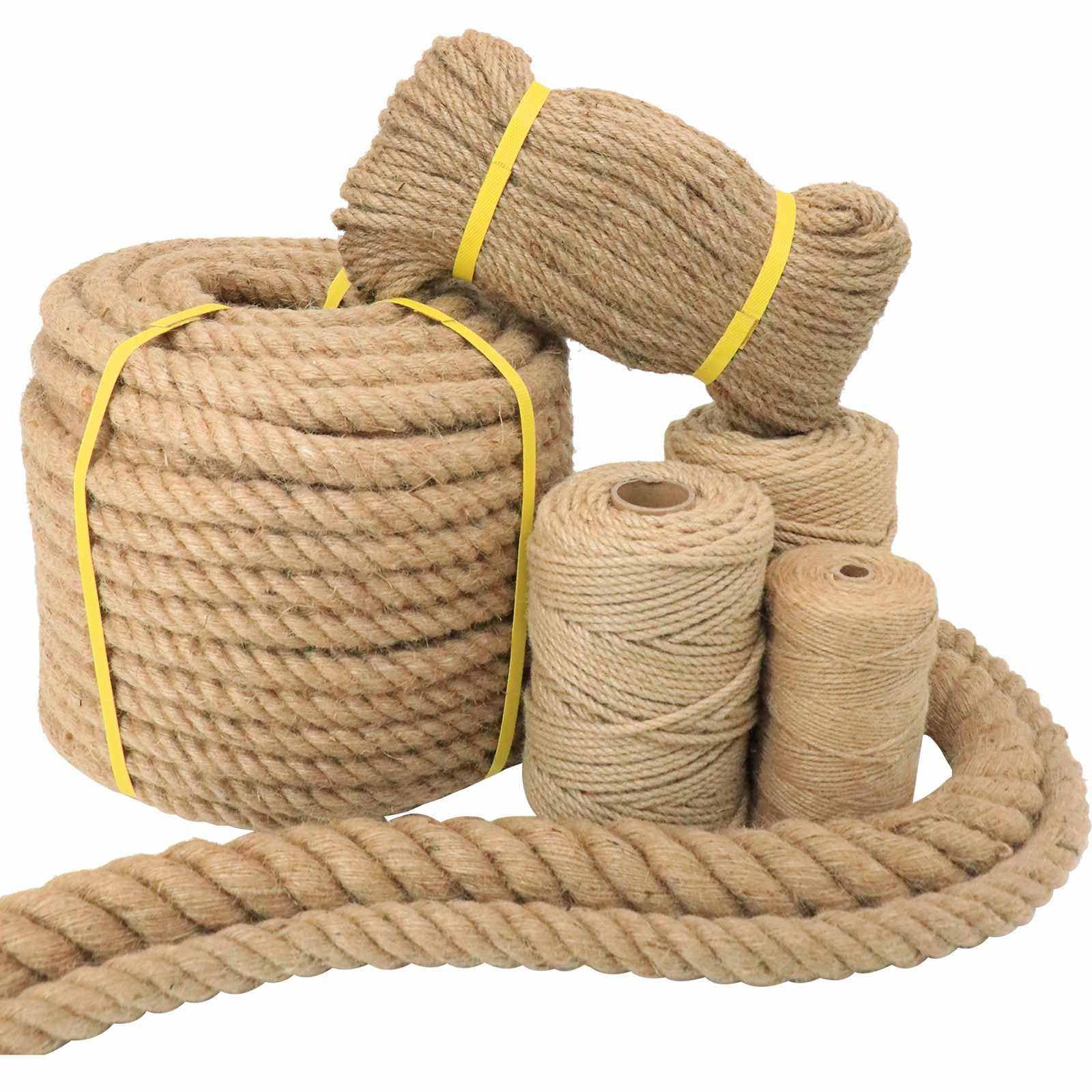 Natural Jute Rope ?Hemp Rope for Crafts,Decorating,Gardening, Bundling ...
