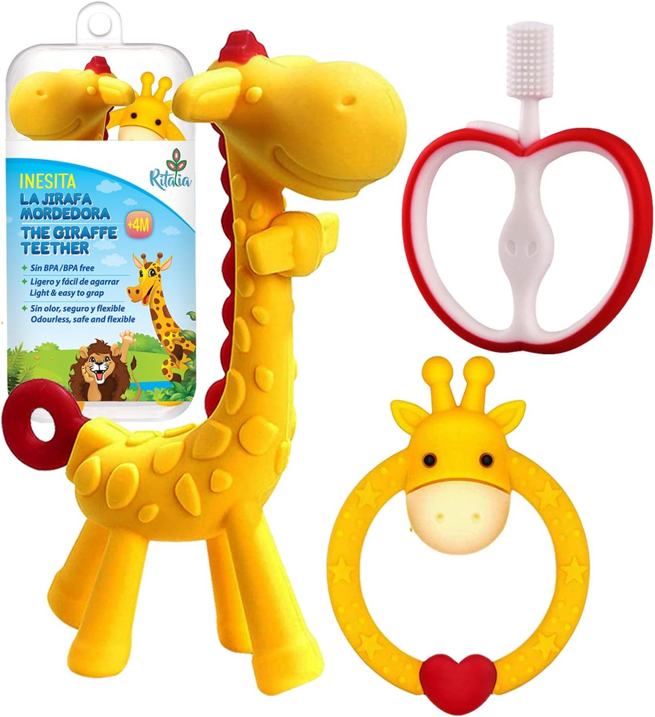 The Giraffe Teether Inesita Ritalia Giraffe teeting Toys for Babies 4 ...