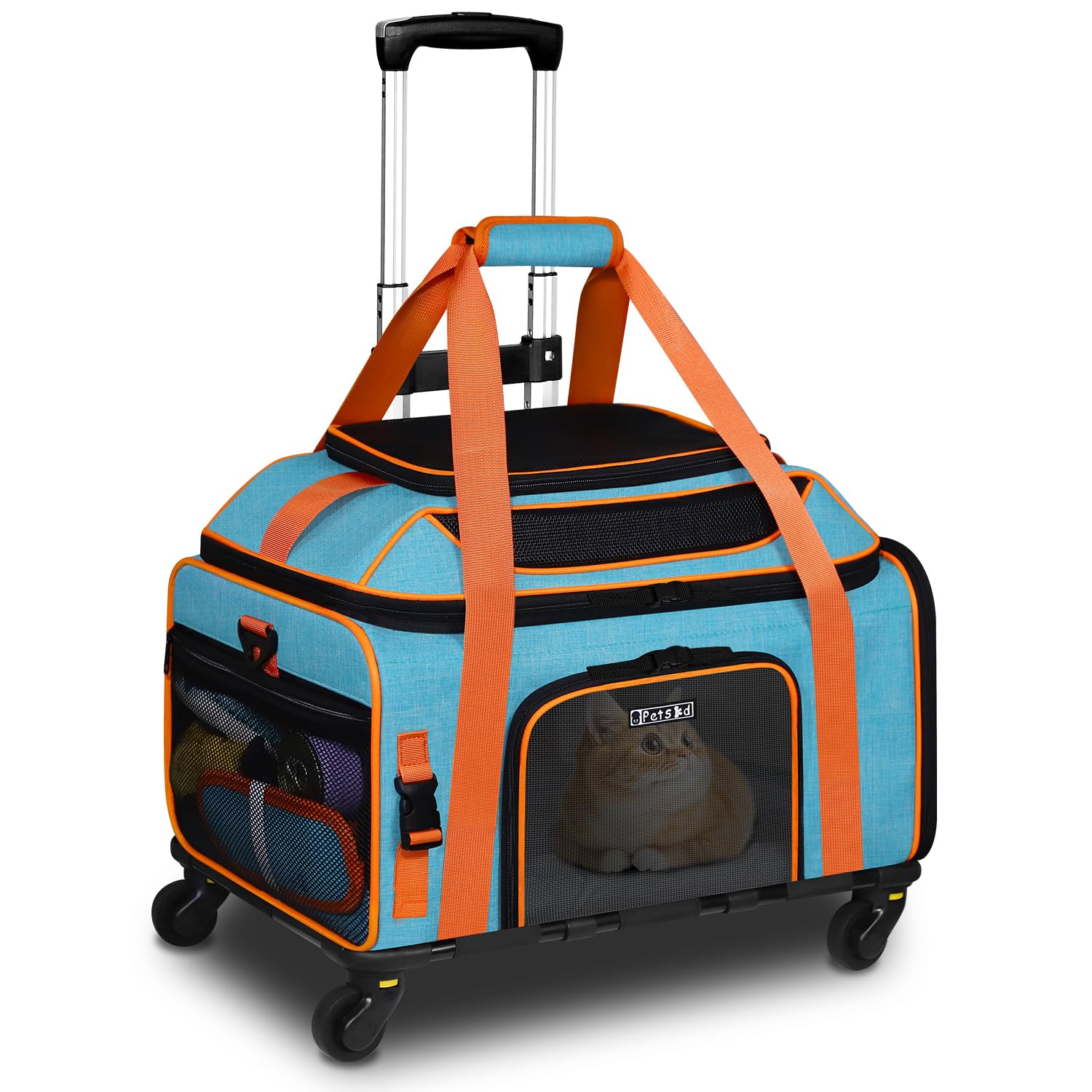 Petskd Top-Expandable Pet Carrier with Wheels 19x13x9 Inches Southwest ...