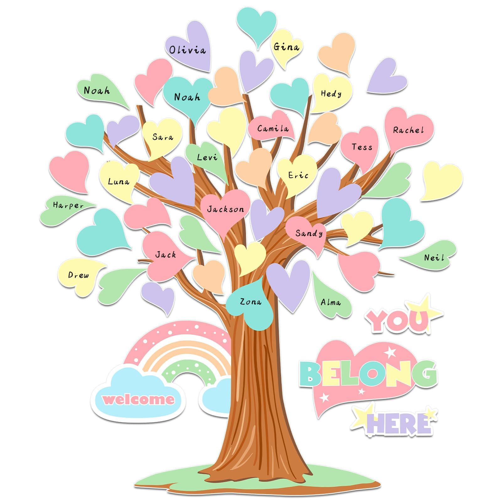 Pastel Tree Bulletin Board Classroom Decoration Welcome Back to School ...