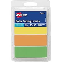 Amazon.com : Avery 6719 Removable 1 1/2” X 2 3/4” Rectangular Neon ...