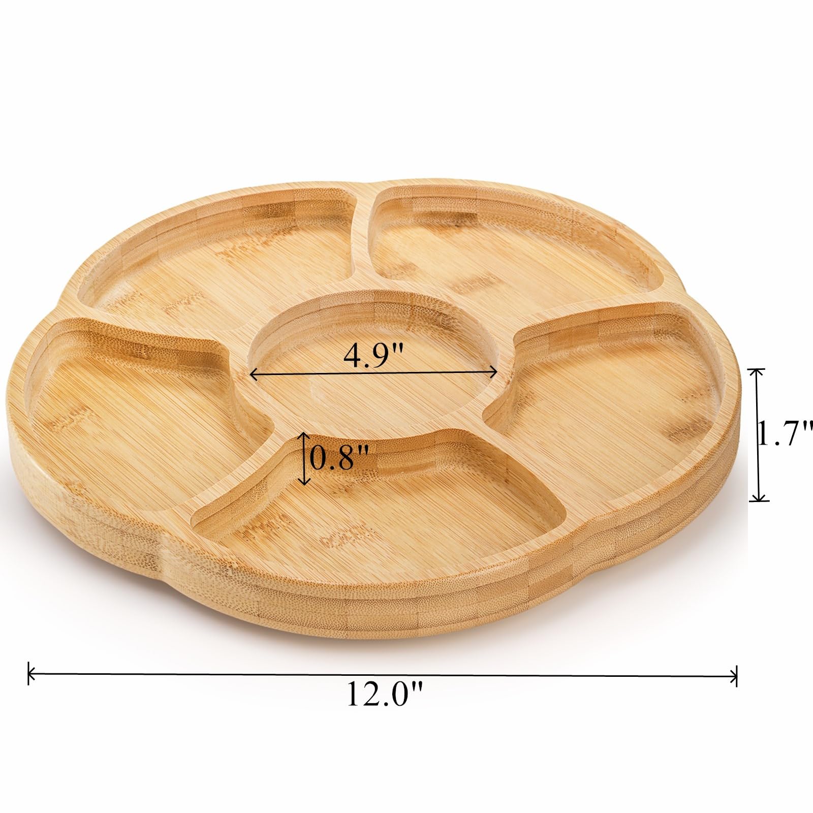 Mua Cididu 12'' Lazy Susan Serving Tray, Bamboo Food Tray, Appetizer ...