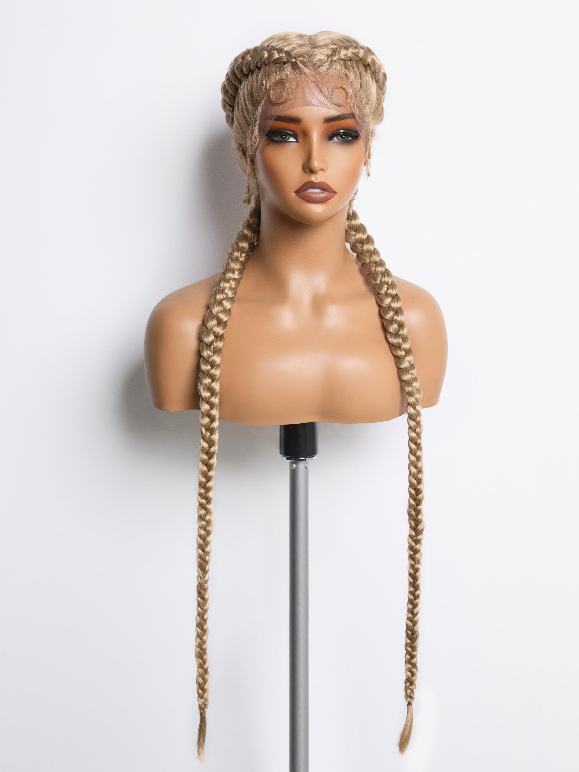 GORGIUS French Braided Wig 613 Blonde Knotless Braided Lace Front Wigs ...