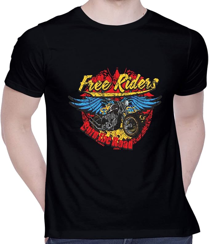 Buy Graphic Printed T-Shirt for Unisex Free Riders Tshirt | Casual Half ...