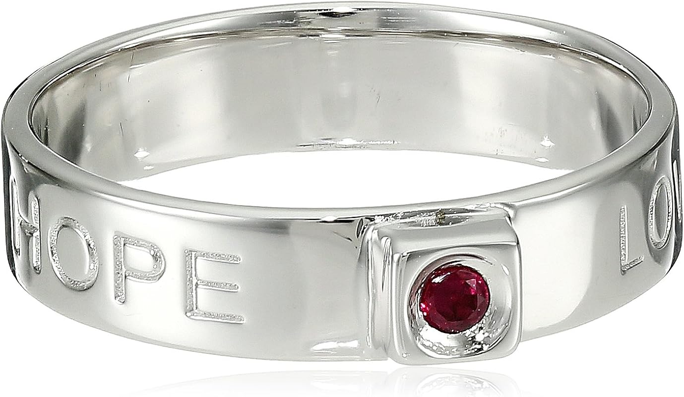 ELLE JEWELRY Sterling Silver Love Hope Trust Ring, Size 9: Amazon.co.uk ...