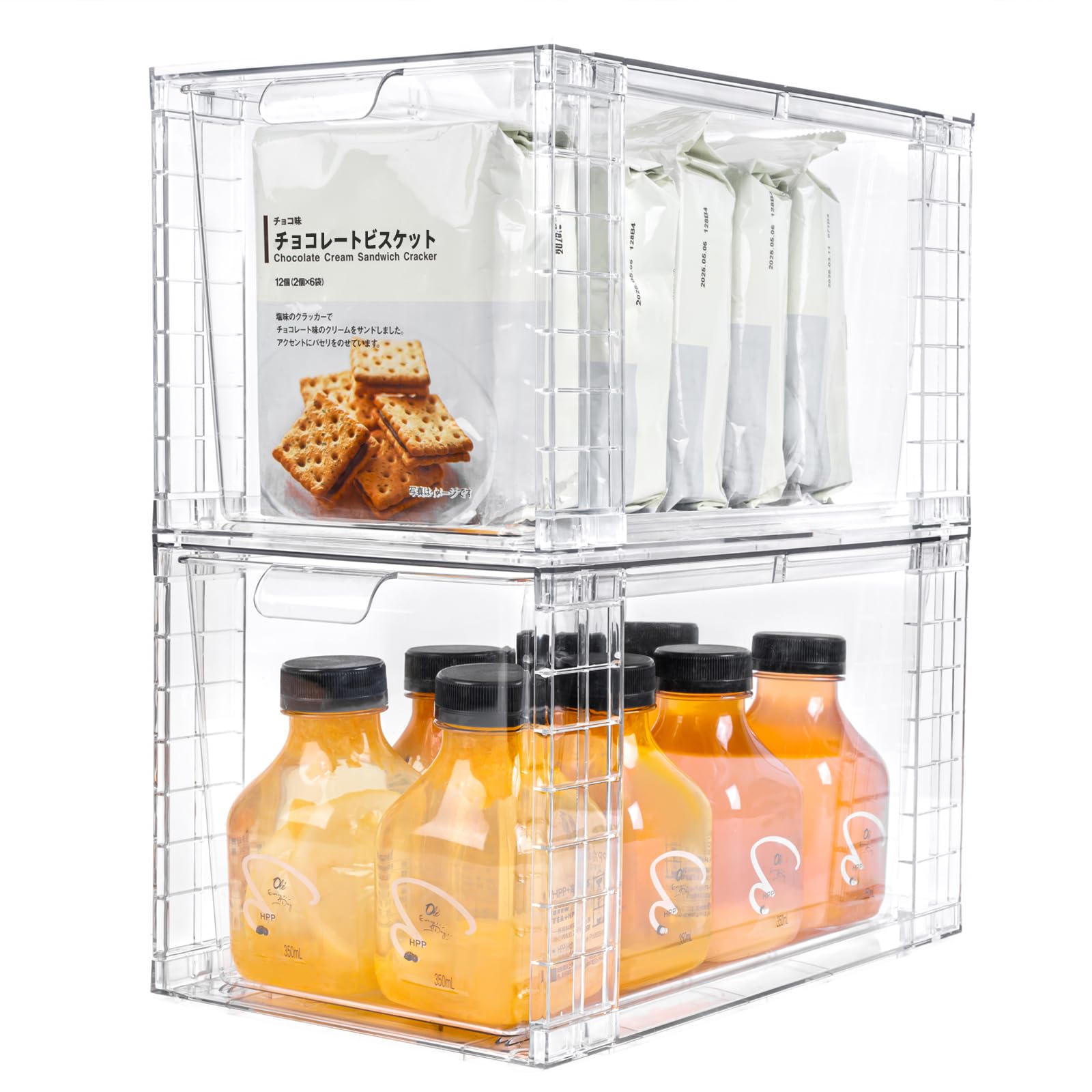 Zero Zoo 2Pack Large Stackable Storage Drawers,Clear Acrylic Organizers ...