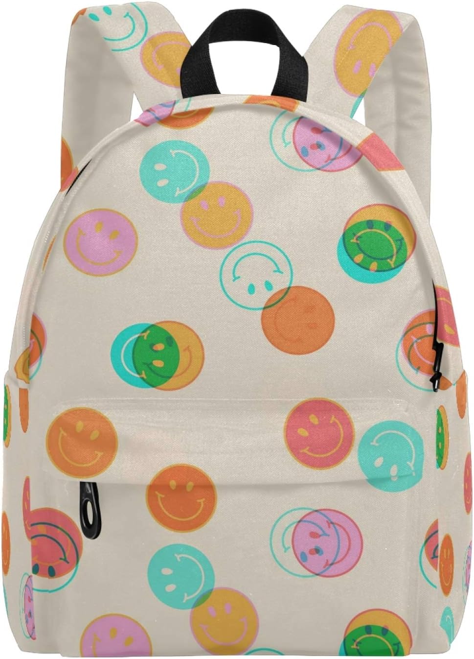 Student Backpack Smiley Face Stamp Print Backpack Bookbag Laptop ...