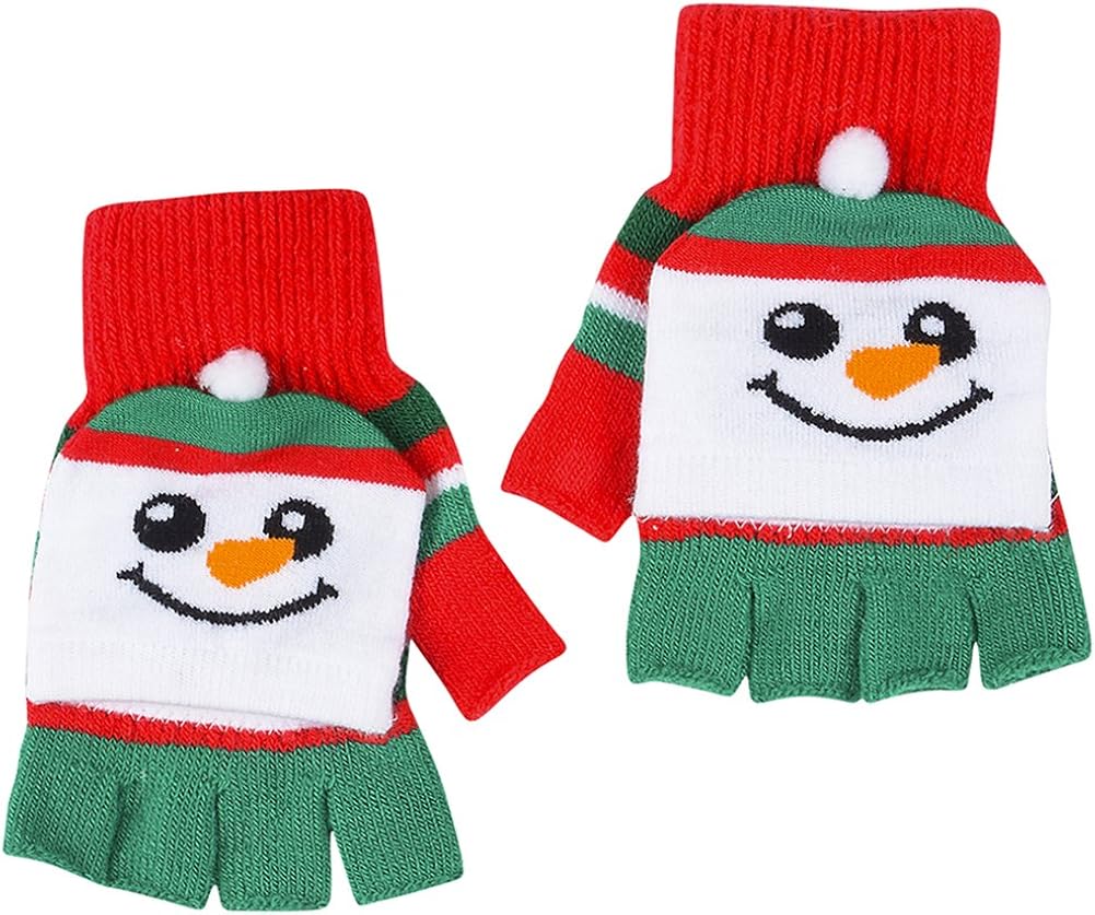 Amazon.com: Snowman Kids Youth Fingerless Glove Mittens (1 pair per ...