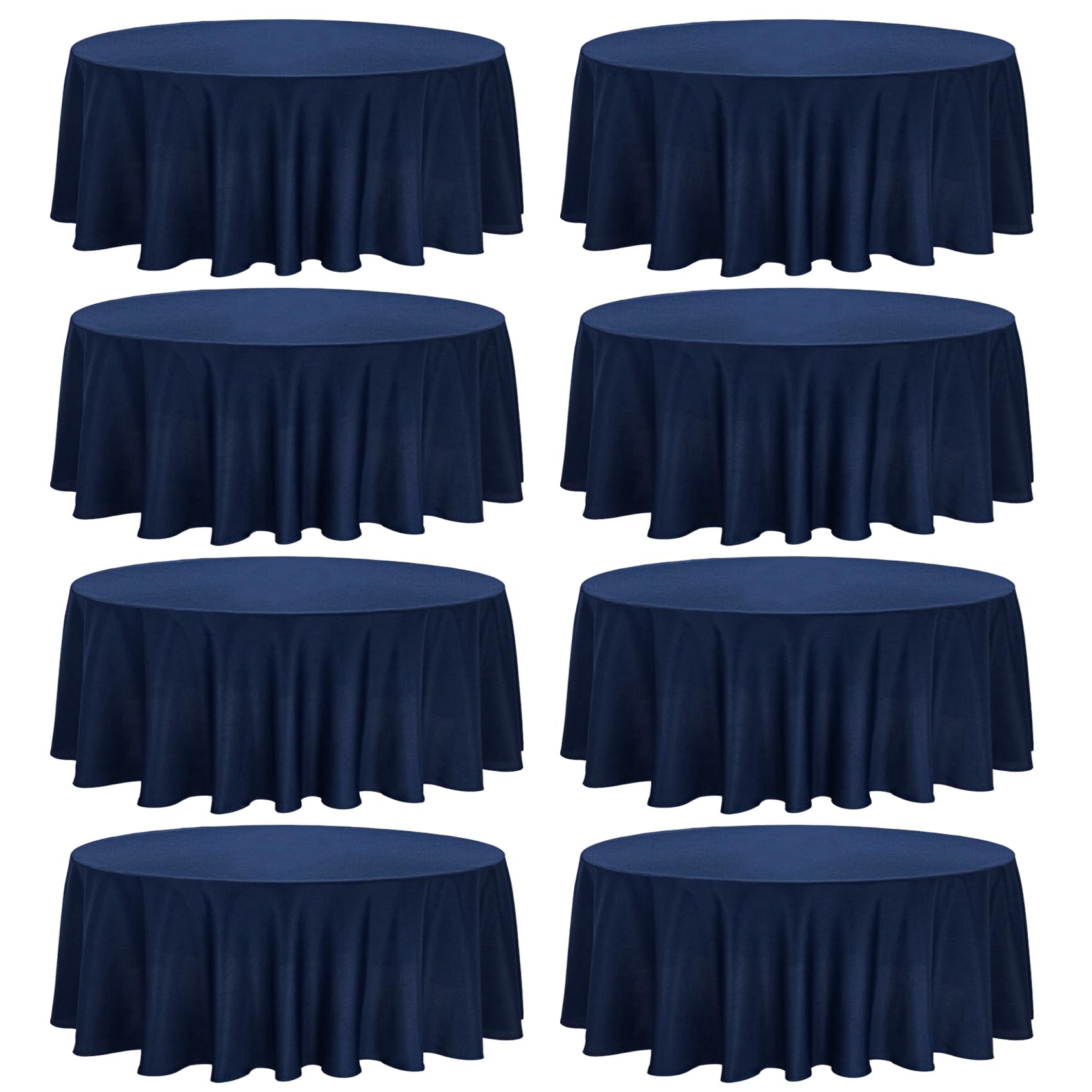 8 Pack Premium Round Tablecloth 108 Inch Round Table Covers Washable ...